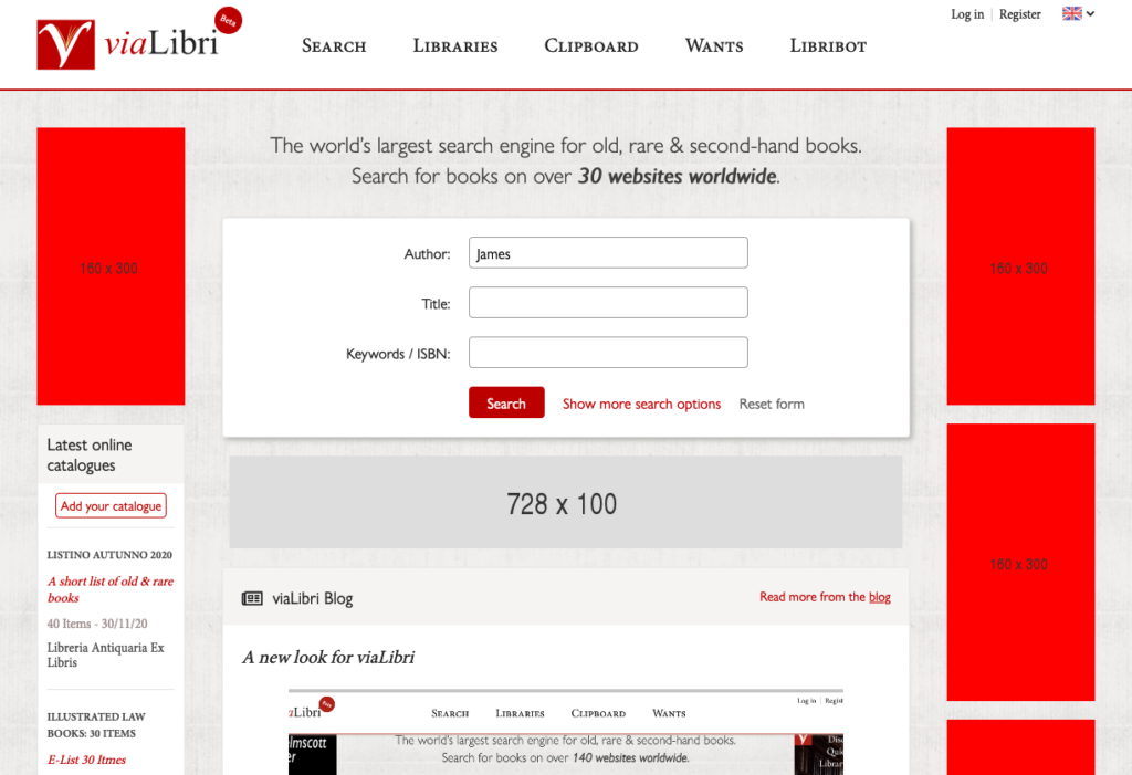 Advertising on viaLibri - viaLibri